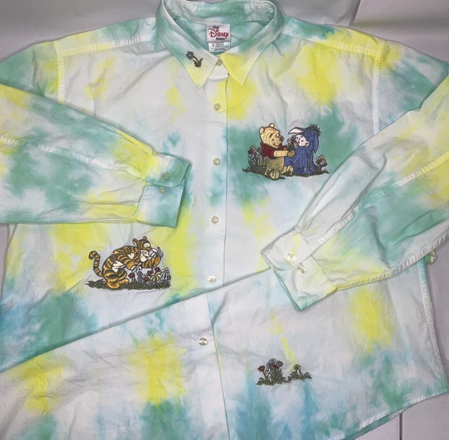 Vintage Winnie The Pooh Shirt Disney Store 90s Embroidered Tie Dye