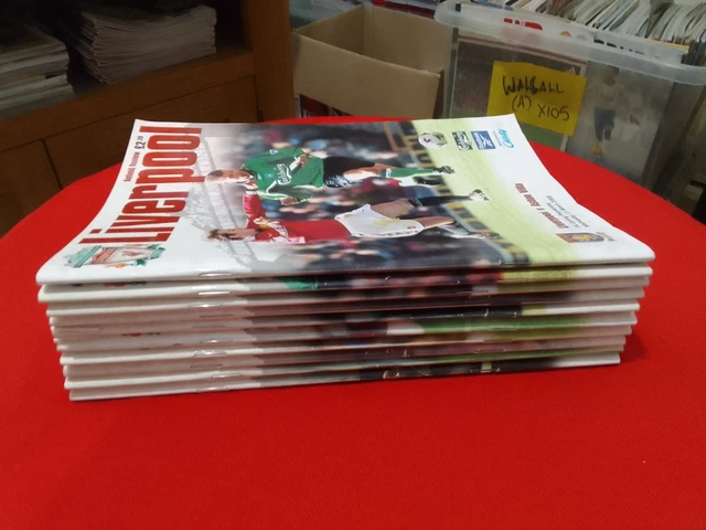 LIVERPOOL 1999/2000 X 10 Home Football Programmes (Bulk Lot) All Listed ...