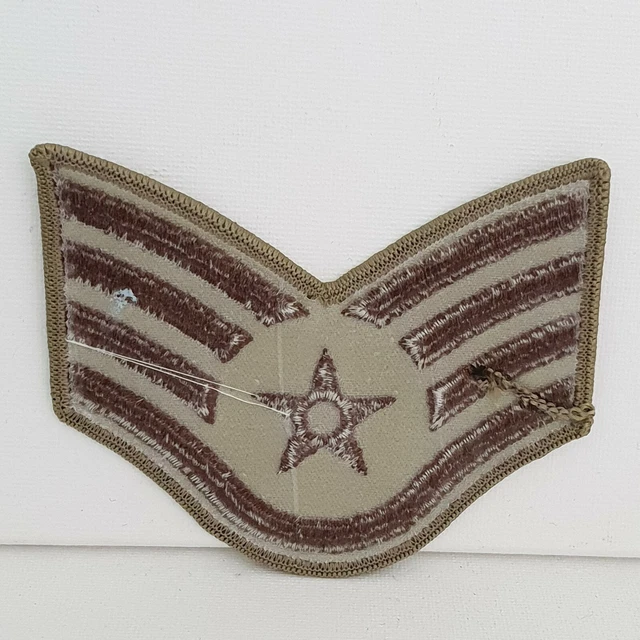 VINTAGE US AIR Force Staff sergeant rank insignia cloth patch Glue back ...