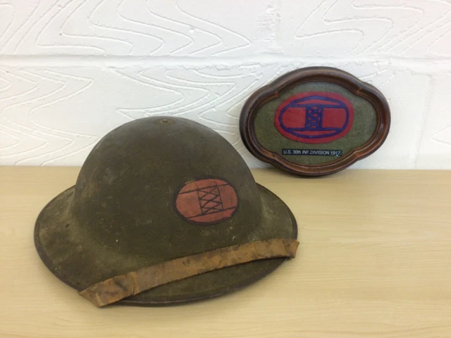 WW1 US ARMY 30th Division Doughboy Brodie Helmet & Cloth Patch (1917) £ ...