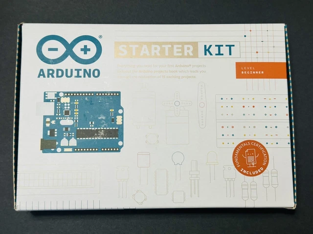 ARDUINO STARTER KIT Beginner Level With Rev3 Board Brand New Set Made ...