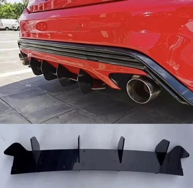 FORD FOCUS ST MK4 MK4.5 Rear Blade Style Diffuser Body Kit Gloss Black ...