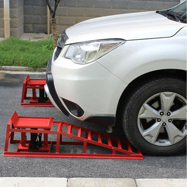 UK HYDRAULIC CAR Ramps 2x Heavy Duty Garage Van Lift Jack Ramp Height ...