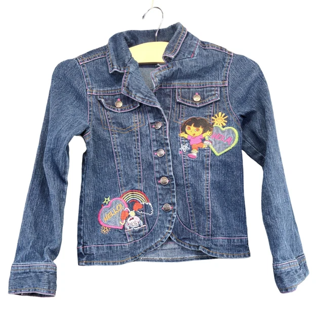NICK JR. KIDS Girls Button-Up Denim Jean Jacket Blue 6X Dora The ...
