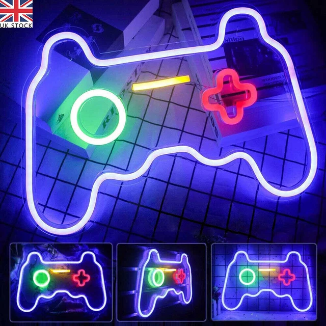 GAME NEON SIGN LED Wall Light Night Light Hanging Sign Room Decor Neon ...
