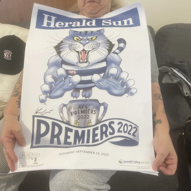 2022 MARK KNIGHT Premiership Poster Unframed Geelong Cats Afl Grand ...