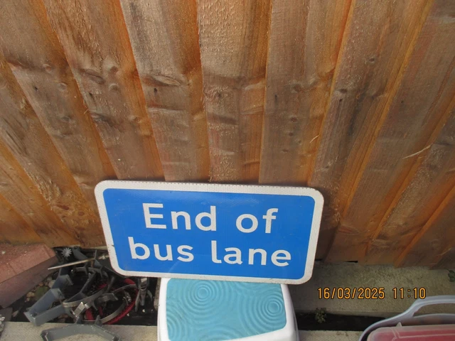 ORIGINAL USED LONDON Transport Sign End Of Bus Lane Mancave £17.22 ...