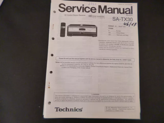 SCHEMA ELETTRICO MANUALE di servizio originale Technics SB-CS60 EUR 12 ... SCHEMA ELETTRICO MANUALE di servizio originale Technics SB-CS60 EUR 12 ...