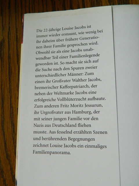 NACHLASS-BUCH-LOUISE JACOBS-CAFE HEIMAT-FAMILIEN Geschichte -Top ...