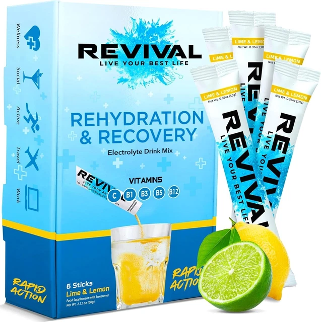 REVIVAL RAPID REHYDRATION Electrolytes Powder - High Strength Vitamin C ...