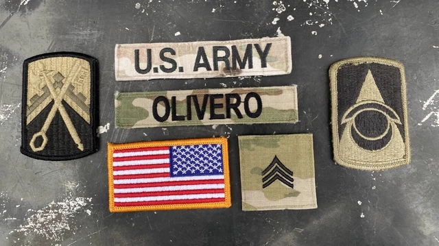 6 US ARMY Ocp patch Acu Multicam Scorpion Uniform Flagge Usa Sergeant Olivero EUR 26,95 ...