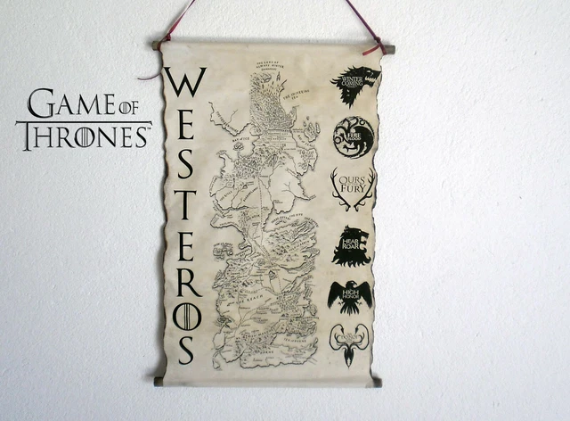 MAP OF WESTEROS Game of Thrones Map GoT Map Poster Game of Thrones ...