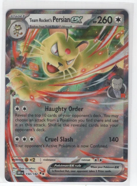 #150 2025 DESTINED Rivals Team Rocket's Persian ex Double Rare $1.68 ...