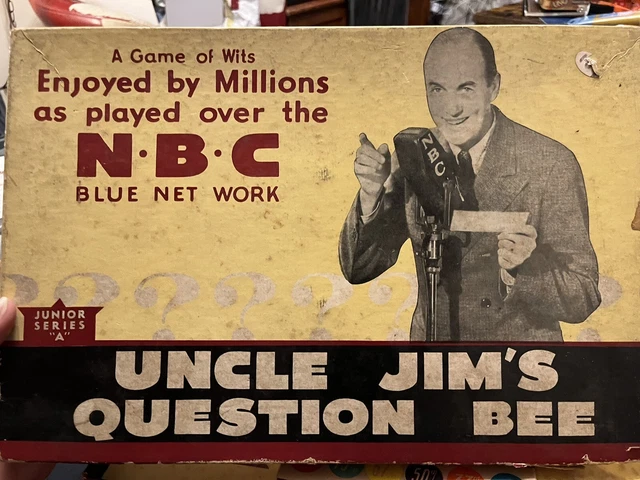 VTG 1930S RADIO Program Uncle Jim's NBC Blue Question Bee Board Game ...