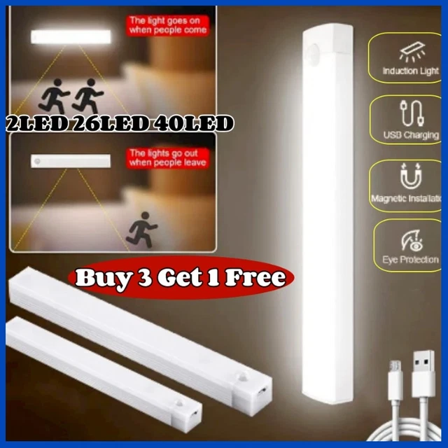 LED PIR MOTION Sensor Strip Light Magnetic Cabinet Closet USB Rechargeable Lamp £4.41 - PicClick UK