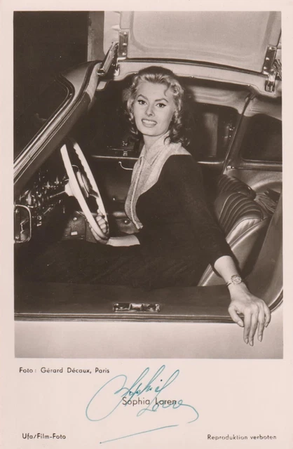 CARTOLINA SOPHIA LOREN originale autografa firmata UFA firma a ...