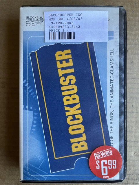 THE LORD OF the Rings Animated VHS Blockbuster Rental Case & Cover ...