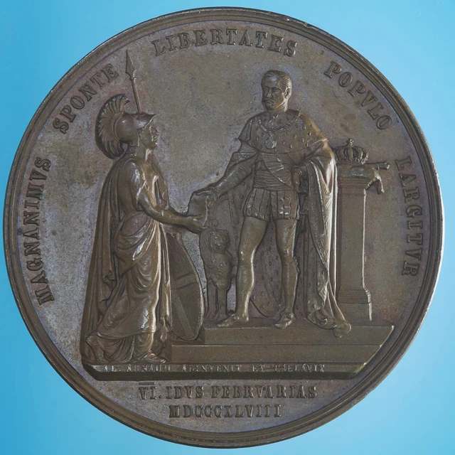 CARLO ALBERTO MEDAGLIA 1848 Statuto Albertino Bronzo Fdc R! Medal ...