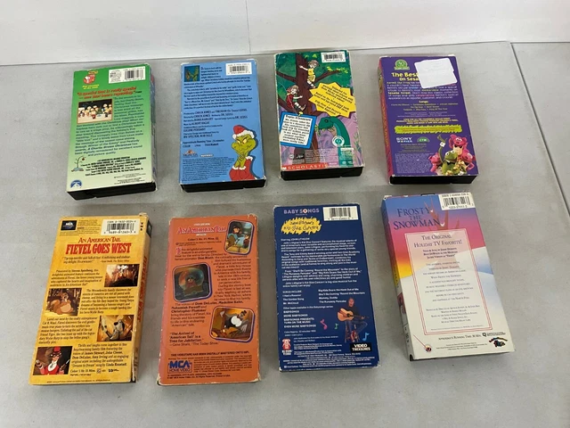 LOT OF 24 Kids Cartoon Movies VHS Tapes Sesame Street Looney Tones ...