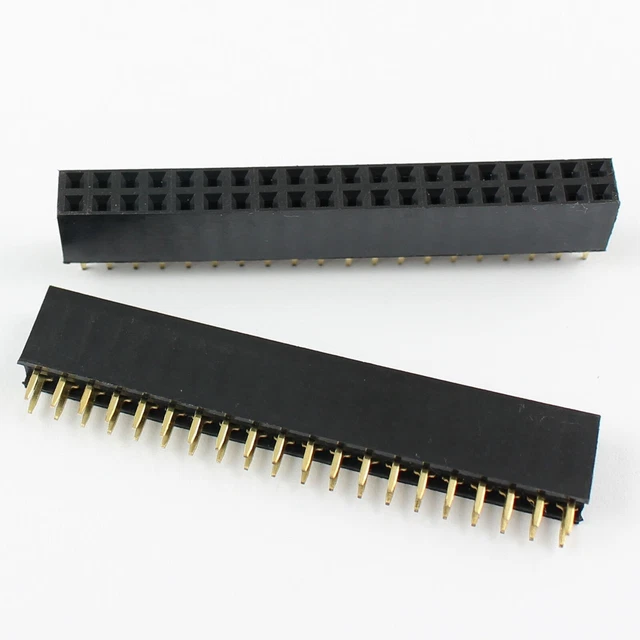 5PCS 2.54MM PITCH 2x20 Pin 40 Pin Female Double Row Straight Pin Header ...
