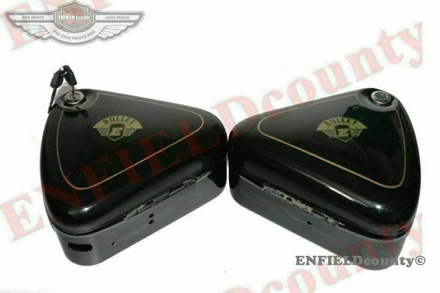 CONVEX LID PAINTED Bullet Logo Tool Box+Lock For Royal Enfield Bullet ...
