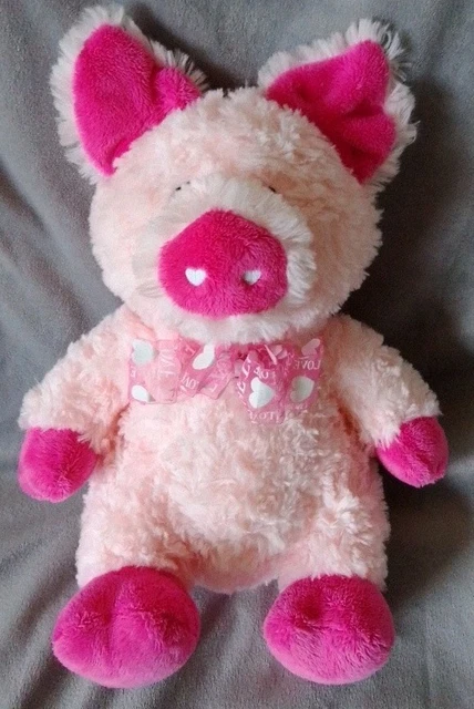 CLINTONS PINK PIG Soft Toy Plush. Love Heart Bow £9.99 - PicClick UK