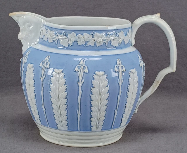 BRITISH SPRIGGED BELLFLOWER & Acanthus Leaves & Grapevine Blue Satyr ...