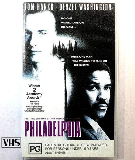 VHS - PHILADELPHIA (Movie PG 1993) Tom Hanks Denzel Washington, Drama ...