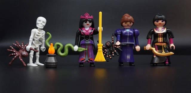 PLAYMOBIL FIGUREN FRAU Hexe Spinnen Skelett Vampir Halloween Set Nr ... PLAYMOBIL FIGUREN FRAU Hexe Spinnen Skelett Vampir Halloween Set Nr ...