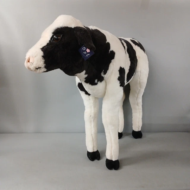 DPL CALF COW 64cm Standing Stuffed Toy Prop Black & White Farm Animal ...