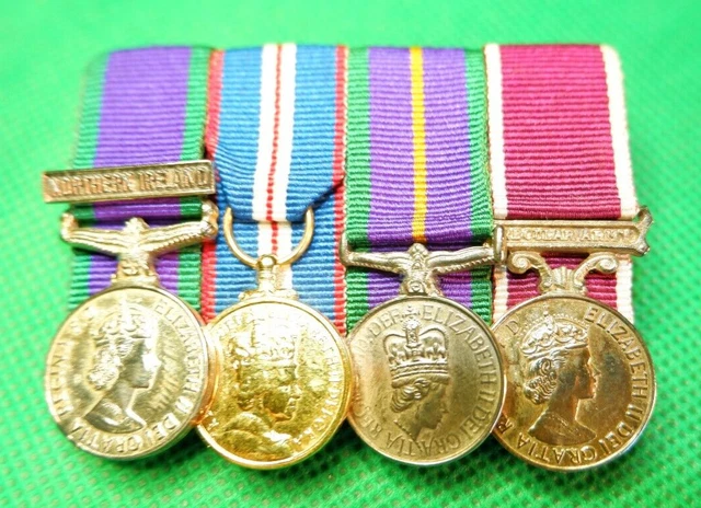 BRITISH ARMY COURT Mounted Miniature Campaign Service Medal Group £28. ...