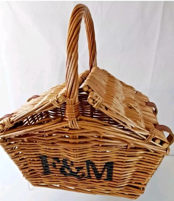 FORTNUM AND MASON F&M Small Huntsman Wicker Basket Hamper Picnic ...