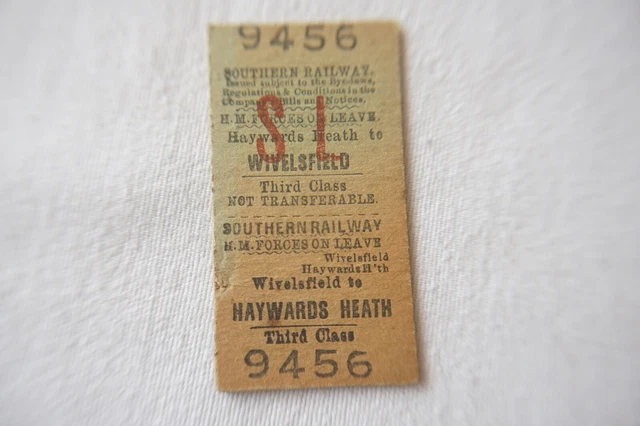 SOUTHERN RAILWAY TRAIN Ticket Haywards Heath to Wivelsfield £3.99 ...