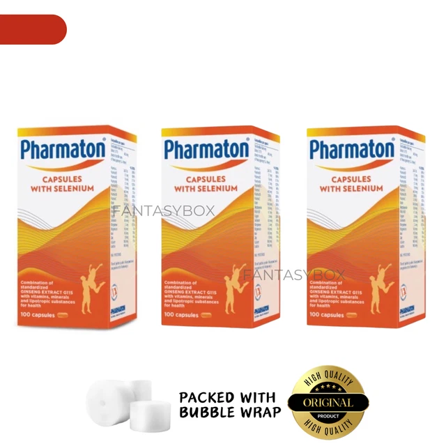 3 X PHARMATON Capsule with Ginseng Extract and Selenium Energy Booster (100pcs) £107.44 ...
