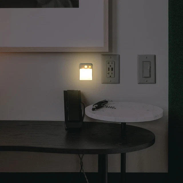SQUARE SHAPED MOTION-SENSING Cordless Battery Powered LED Night Light ...