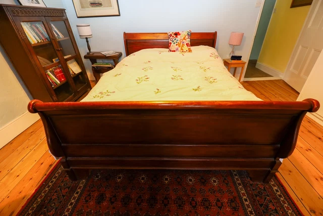 A FRENCH STYLE mahogany sleigh bed, length 210cm, width 160cm £300.00 ...