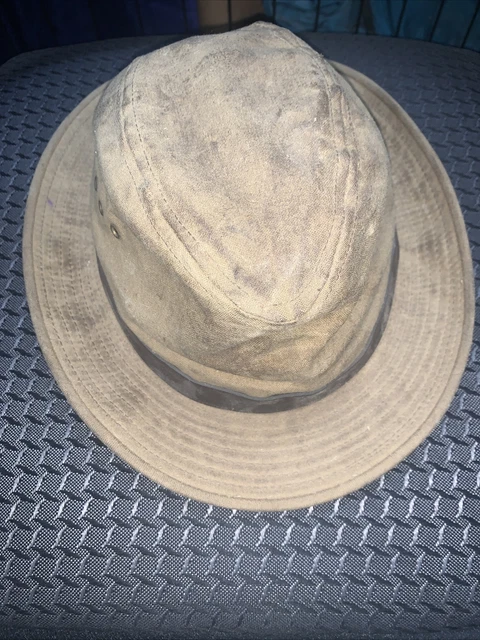 VINTAGE C C Filson Garment Tin Cloth Packer Hat Fedora Style Men’s Size ...