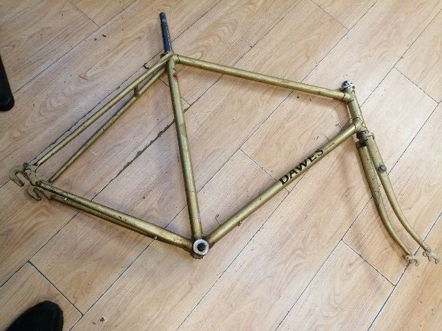 DAWES FOX 60CM lugged Steel Road Bike frame and forks used winter ...