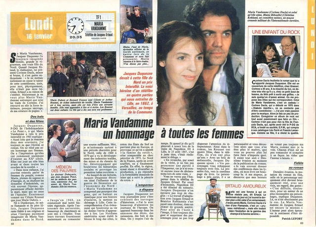 COUPURE DE PRESSE Clipping 1989 Corinne Dacia Maria Vandamme (2 pages ...