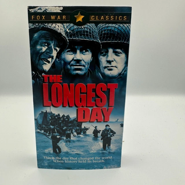 THE LONGEST DAY VHS 1962 Fox War Classics WW2 Historical Film Black ...