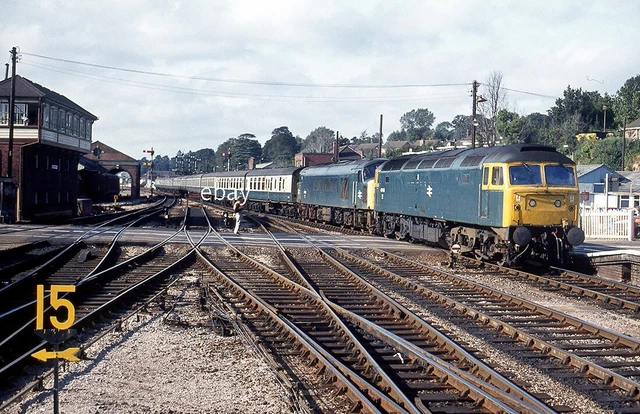 ORIGINAL 35MM SLIDE Diesel Class 47 no.47445 & 45020 Exeter +rights for ...