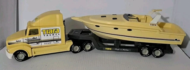 NYLINT USA PRESSED Steel Tiara Yachts Raytheon Tractor Trailer + Boat ...