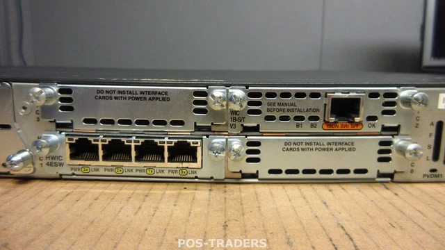 CISCO 2811 2-PORT 10/100 Wired Router INCL 1x WIC 1B-S/T V3 1x HWIC ...