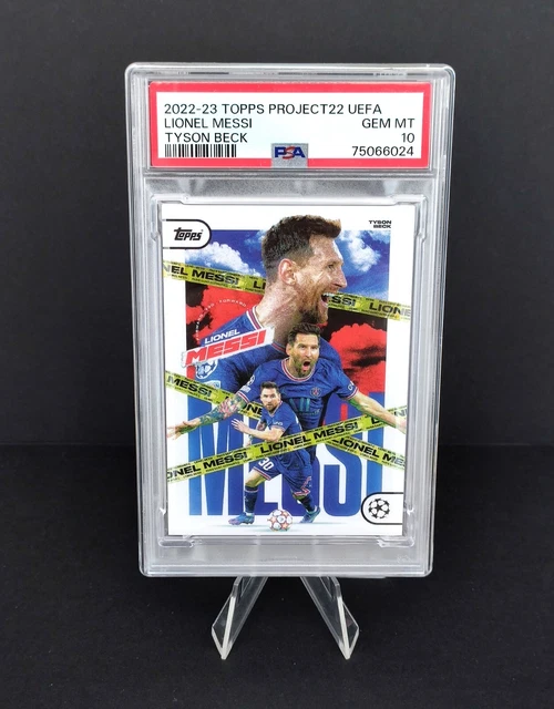 2022-23 TOPPS PROJECT22 Uefa Psg Lionel Messi Tyson Beck Project 22 PSA ...