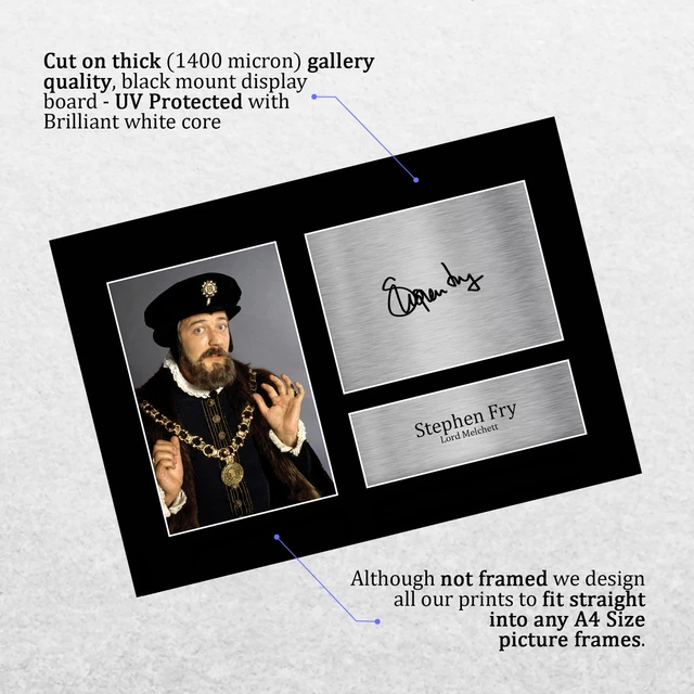 STEPHEN FRY BLACKADDER Lord Melchett Signed Autograph A4 Photo Print ...