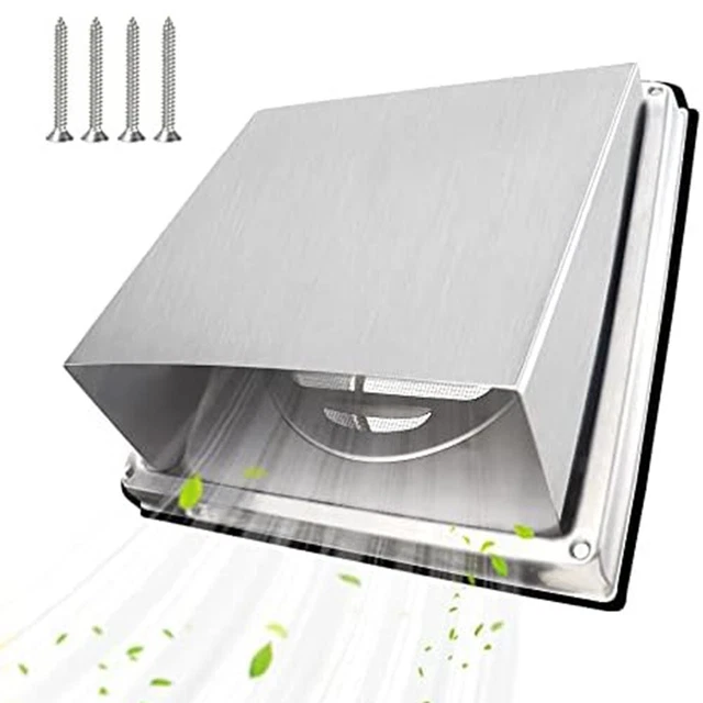 STAINLESS STEEL SQUARE Extractor Fan Duct Vent Mesh Cover Screw Sealing ...