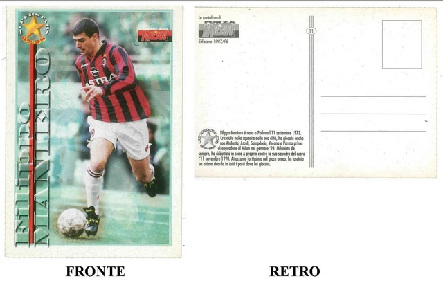 CARTOLINA FORZA Milan Edizione 1997/98 Filippo Maniero Non Viaggiata ...