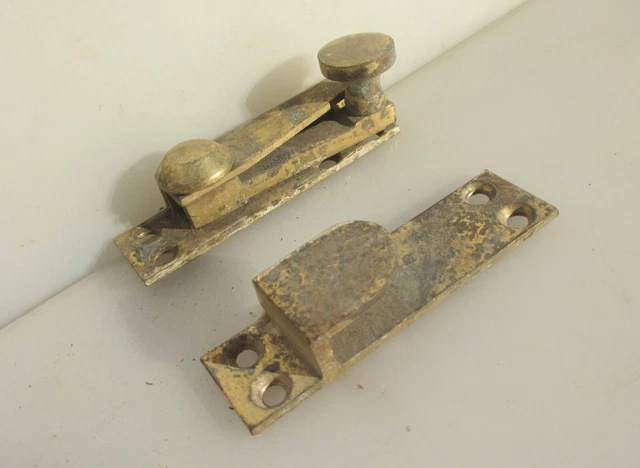 VINTAGE BRASS SASH Window Latch Lock Fastener Catch Old Handle £13.00 ...