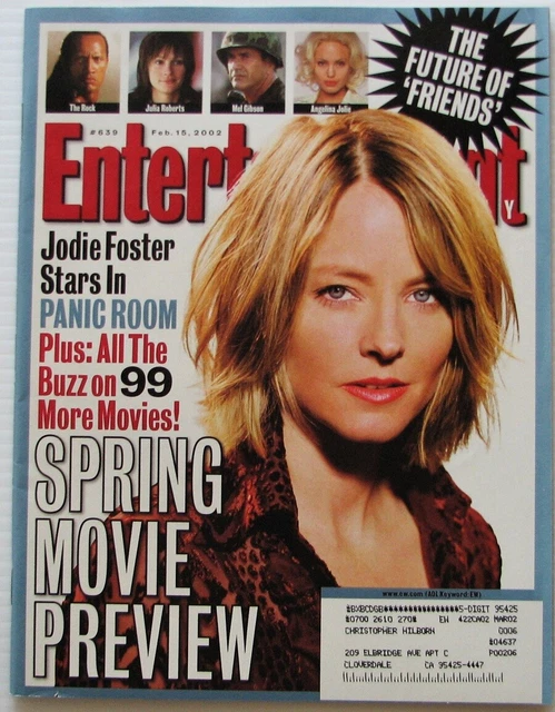 ENTERTAINMENT WEEKLY 639 Feb 15 2002 JODIE FOSTER cover Spring Movie ...