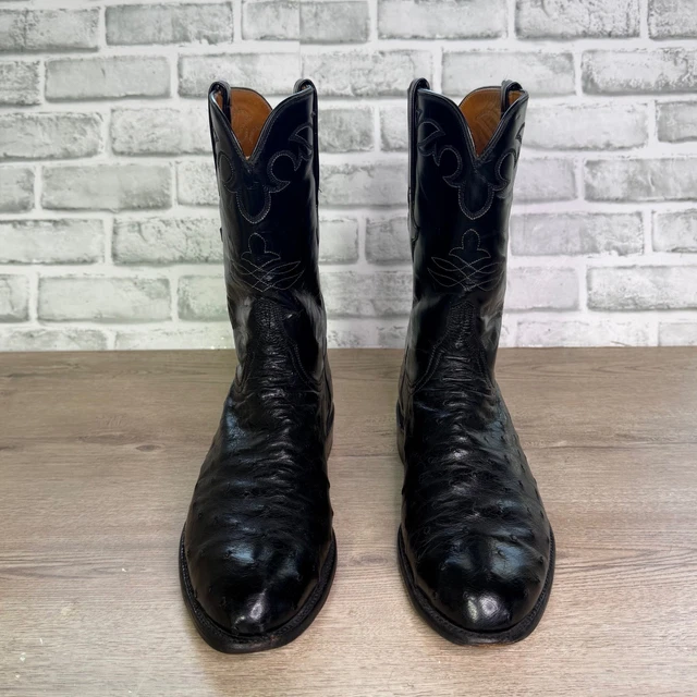 LUCCHESE WARD SMOOTH Ostrich Roper Boots 10 D £379.15 - PicClick UK